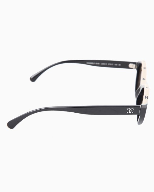 Óculos De Sol Chanel Original Black And Cream 5416 Feminino
