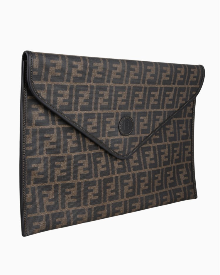 Pasta Fendi Original Vintage Zucca Canvas Monograma Feminina