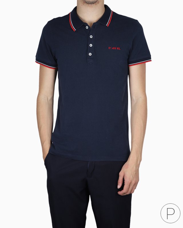 Camisa Polo Diesel Original Bordada Azul Marinho Feminina