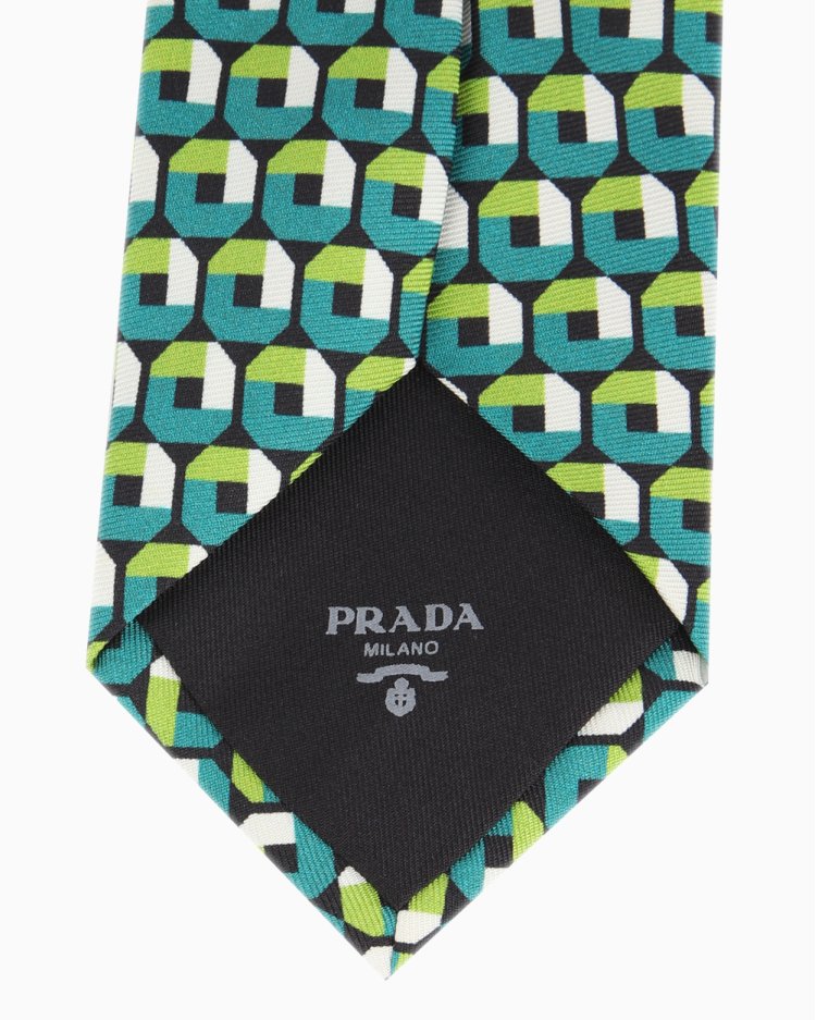 Gravata Prada Original Verde Estampada Masculina