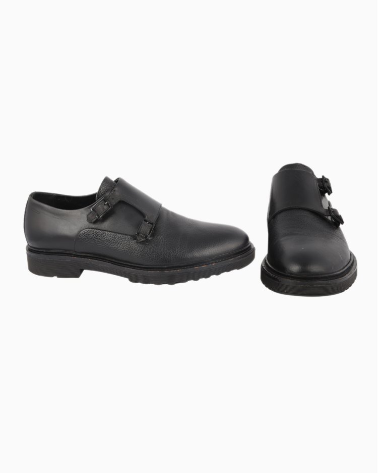 Sapato Hugo Boss Original Couro Double-Monk Preto Masculino
