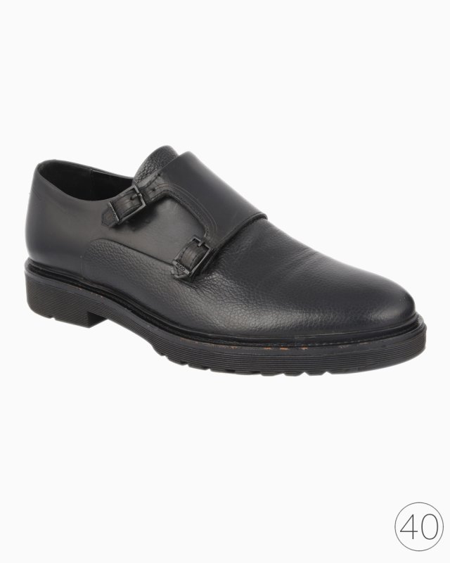 Sapato Hugo Boss Original Couro Double-Monk Preto Masculino