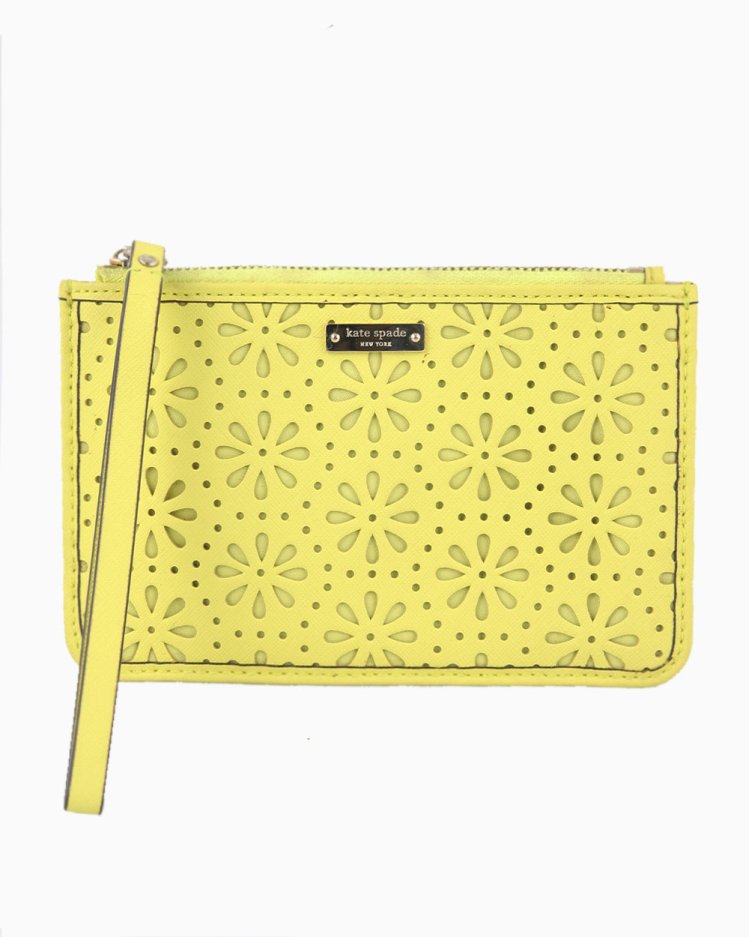 Carteira Kate Spade Original Cedar Street Perforated Amarelo Neon Feminina