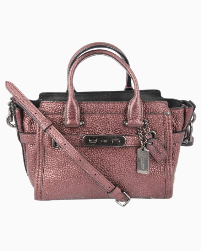 Bolsa Coach Original Swagger 21 Borgonha Metalizada Feminina