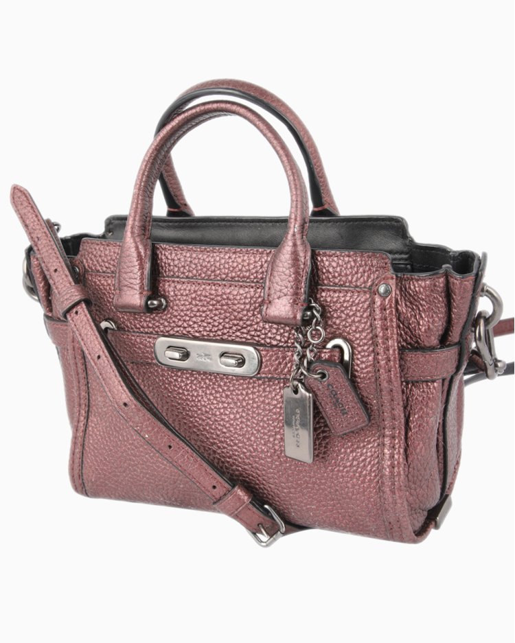 Bolsa Coach Original Swagger 21 Borgonha Metalizada Feminina