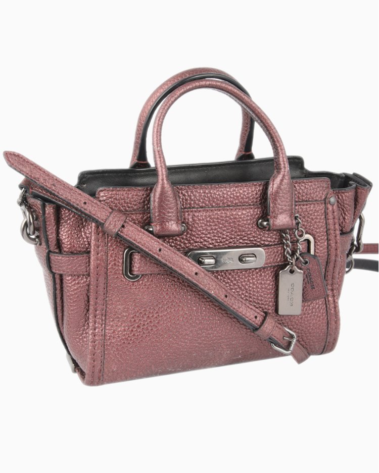 Bolsa Coach Original Swagger 21 Borgonha Metalizada Feminina