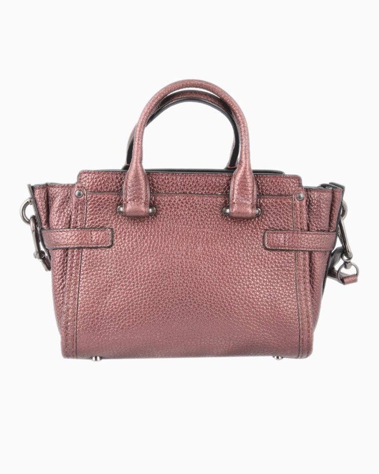 Bolsa Coach Original Swagger 21 Borgonha Metalizada Feminina