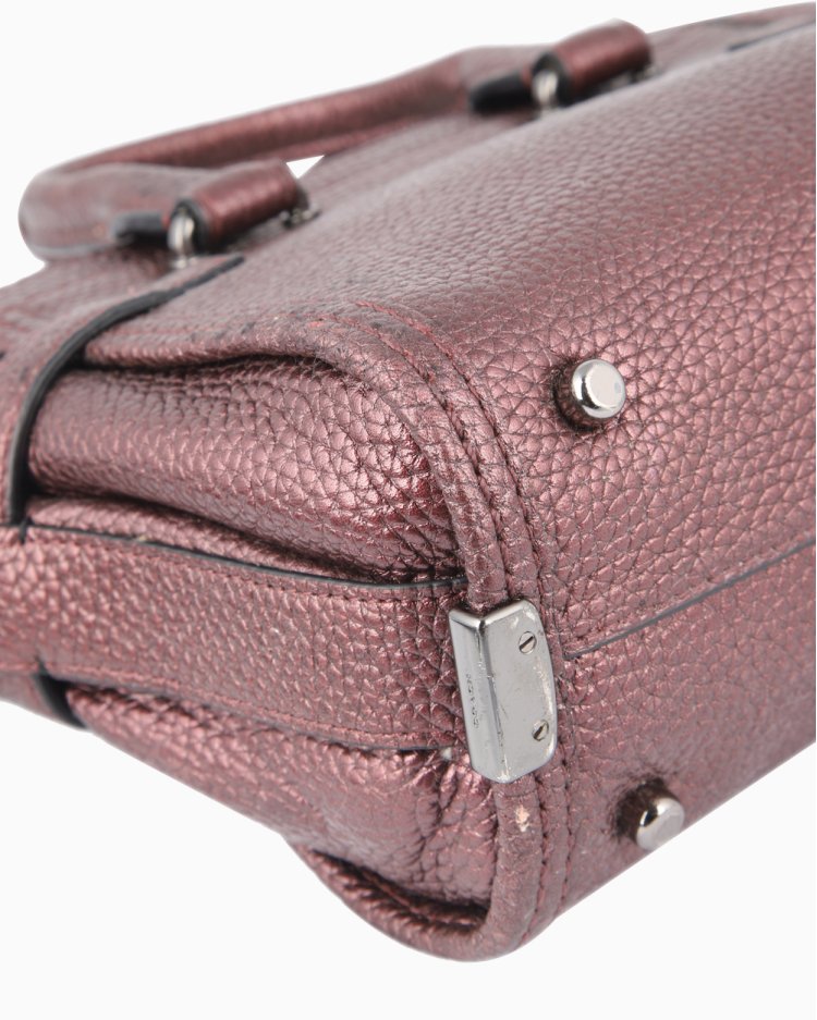 Bolsa Coach Original Swagger 21 Borgonha Metalizada Feminina