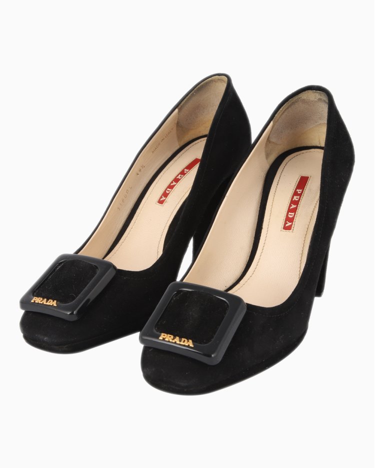 Sapato Original Prada Camurça Preto Feminino