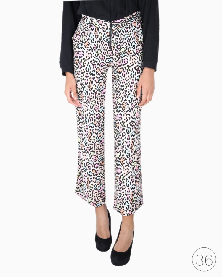 Calça BCBG Maxazria Original Reta Animal Print Feminina
