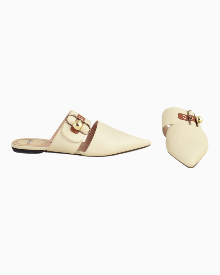 Sapato Fendi Original Mule Bico Fino Branca Feminina