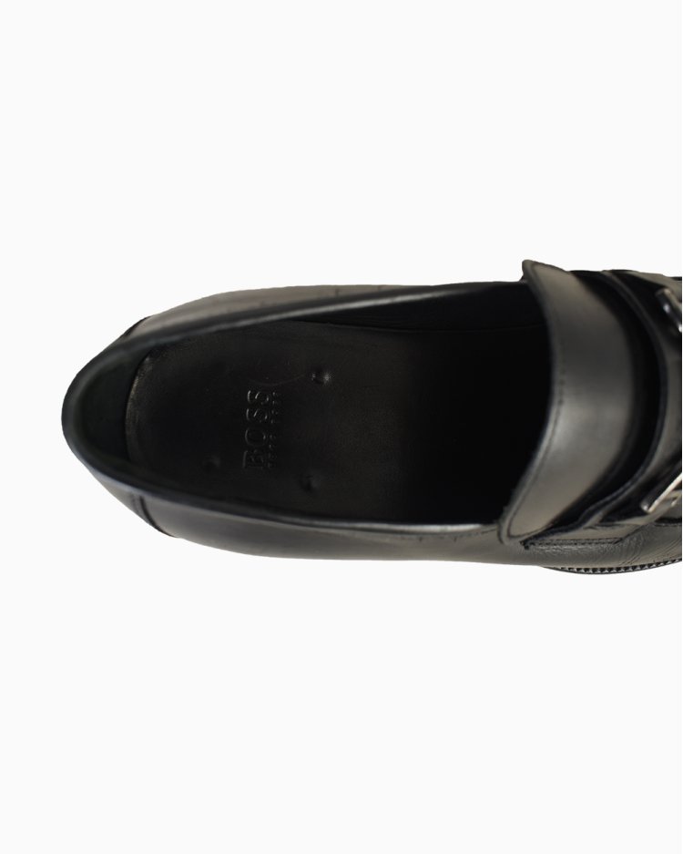 Sapato Hugo Boss Original Couro Escovado Preto Masculino