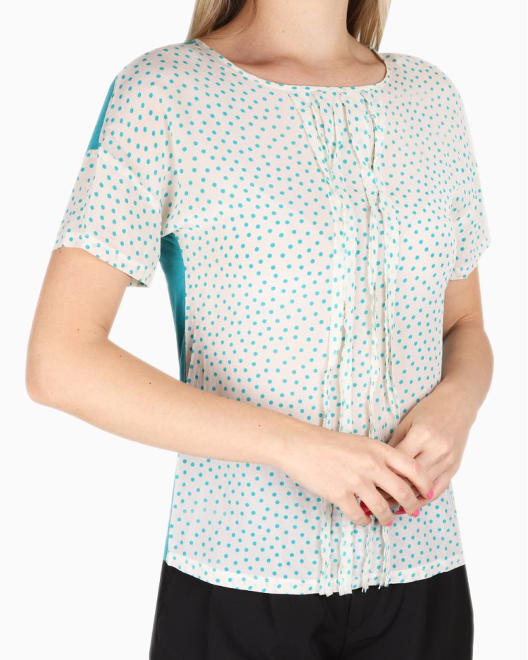 Blusa MaxMara Original Poá Azul Turquesa Feminina