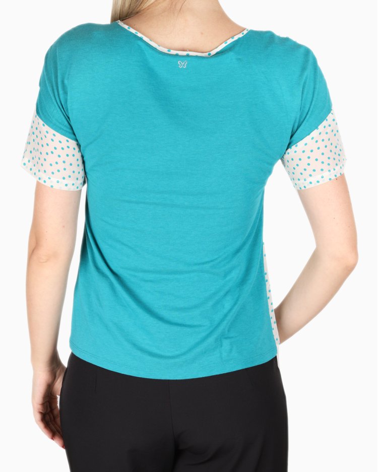 Blusa MaxMara Original Poá Azul Turquesa Feminina