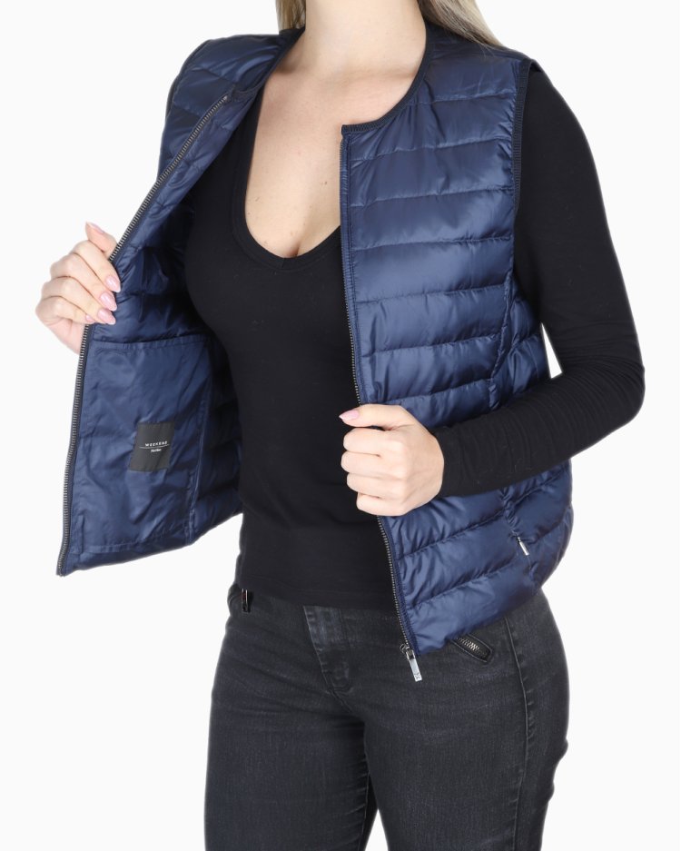 Colete MaxMara Original Puffer Azul Marinho Feminina