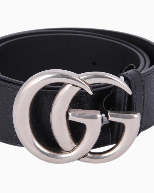 Cinto Gucci Original GG Couro Preto Feminino