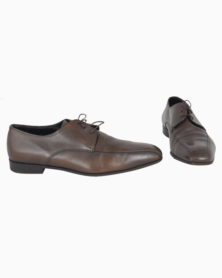 Sapato Prada Original Oxford Couro Marrom Masculino