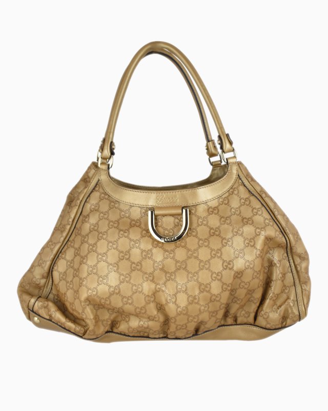 Bolsa Gucci Original Guccissima D-ring Hobo Grande Dourada Feminina