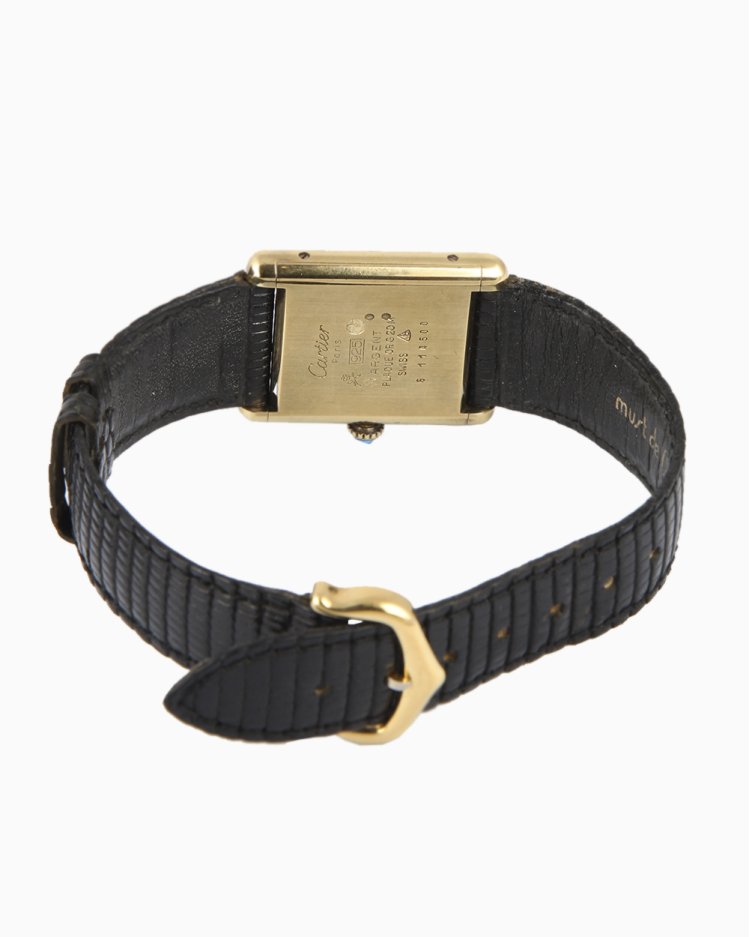 Relógio Cartier Original Tank Classic Railway Vermeil Preto e Dourado ...