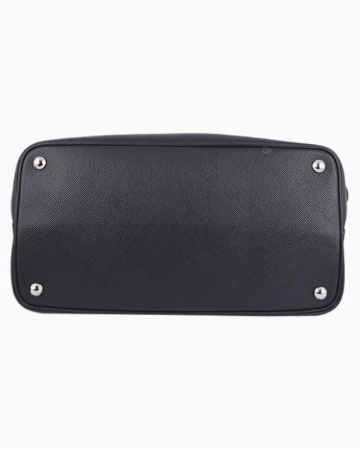 Bolsa Prada Original Half Flap Double Turn Lock Saffiano Preta Feminina