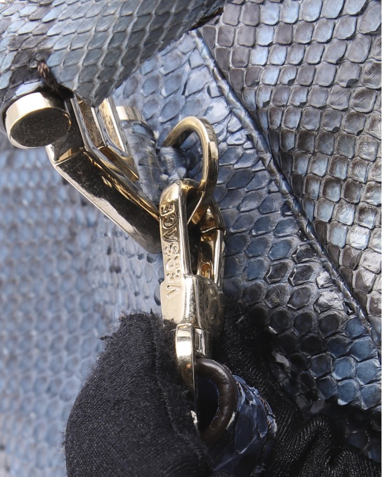 Bolsa Versace Original Demetra Vanitas Python Azul Feminina