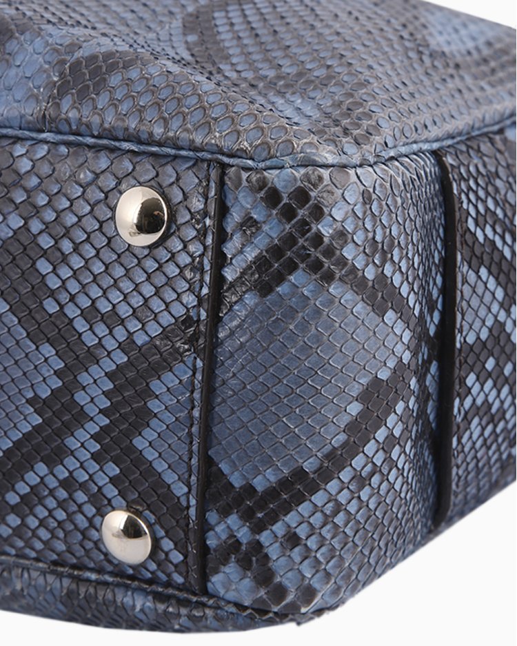 Bolsa Versace Original Demetra Vanitas Python Azul Feminina