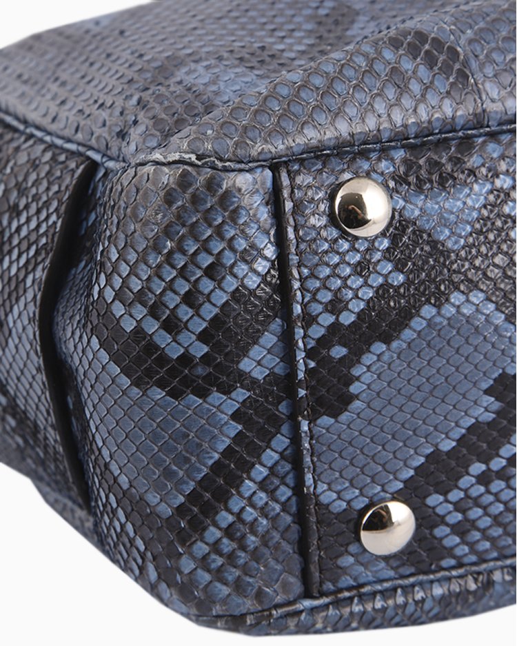 Bolsa Versace Original Demetra Vanitas Python Azul Feminina