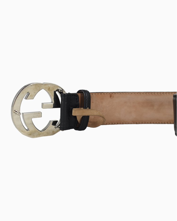 Cinto Gucci Original Signature Couro Preto Masculino