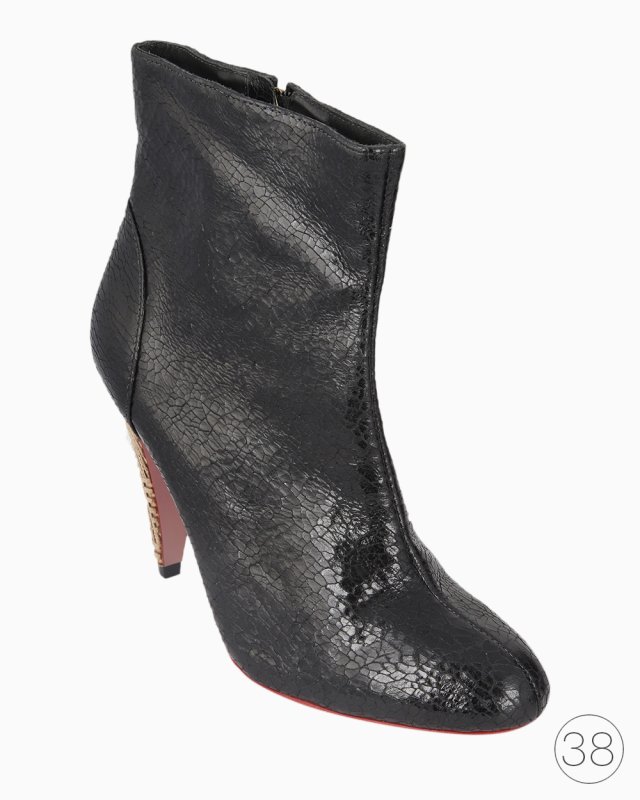 Bota Zeferino Original Ankle Python Preta Feminina