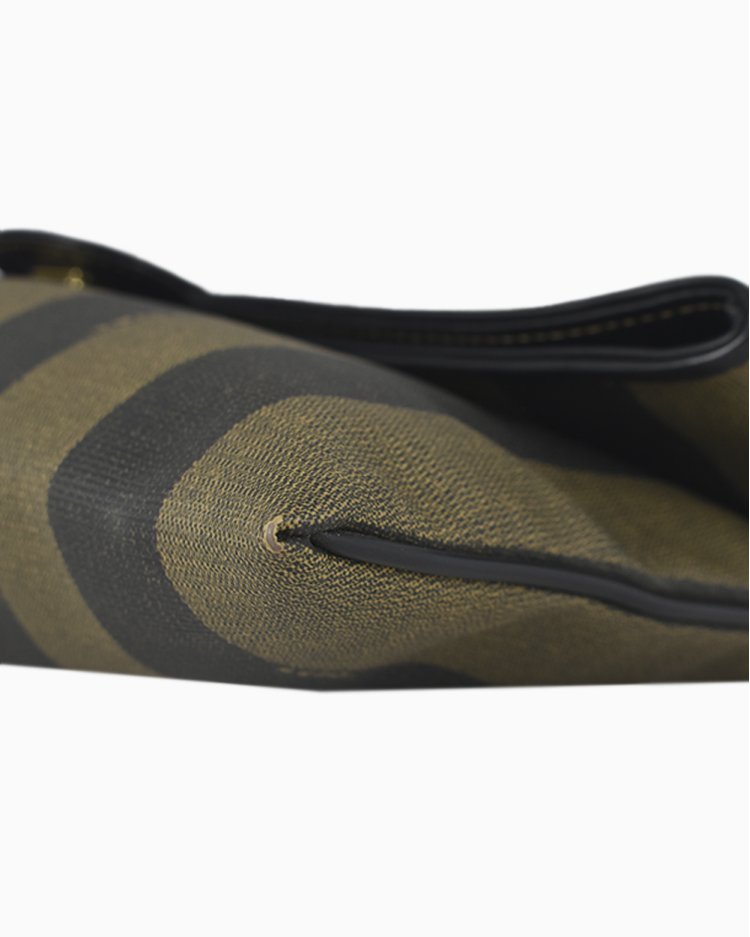 Clutch Fendi Original Tobacco Pequin Stripes Monograma Feminino