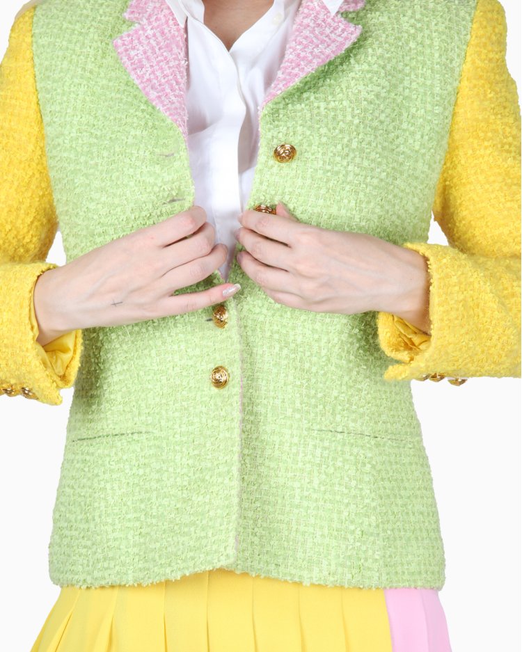 Conjunto Escada Original Blazer e Saia Colorido Feminino