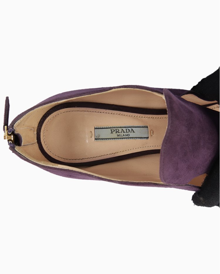 Sapato Prada Original Camurça Roxo Feminino