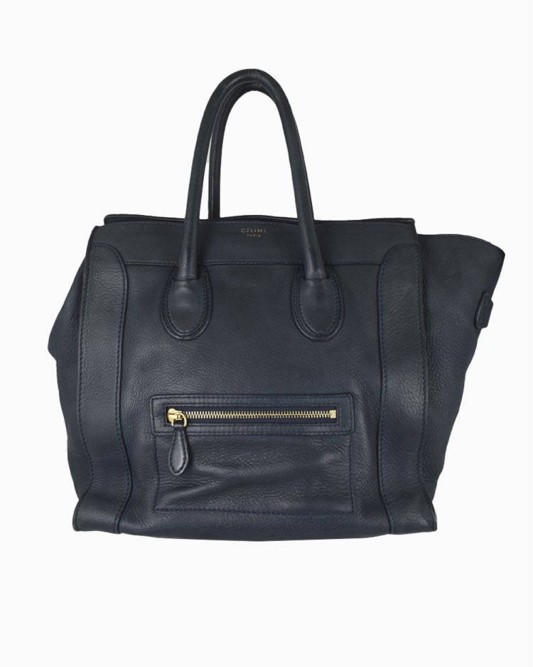 Bolsa Celine Original Mini Luggage Azul Petróleo Feminina