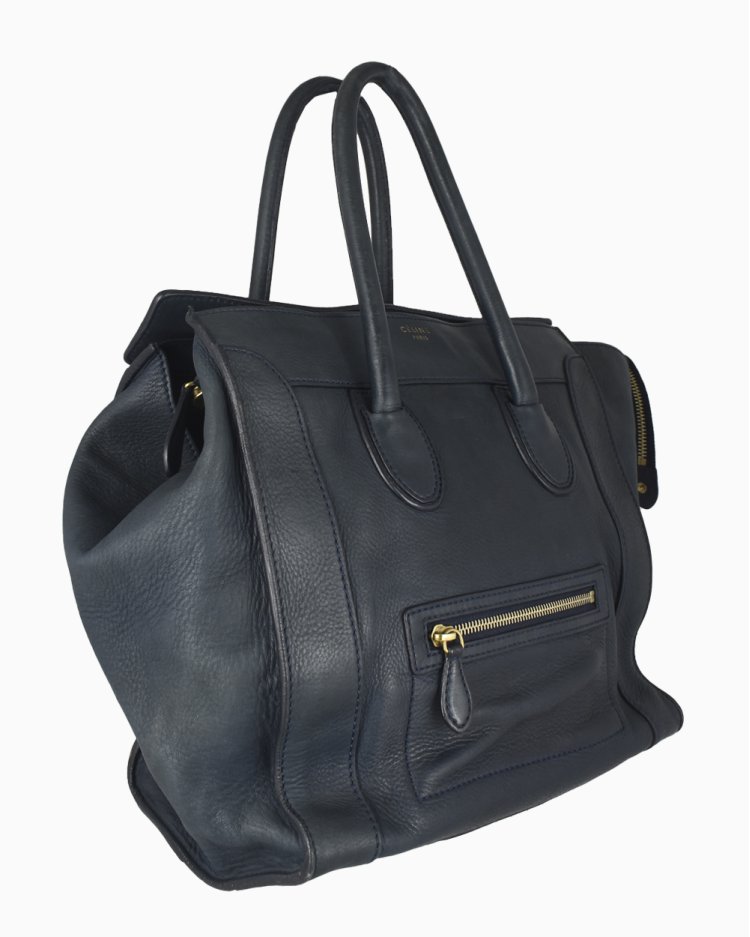 Bolsa Celine Original Mini Luggage Azul Petróleo Feminina