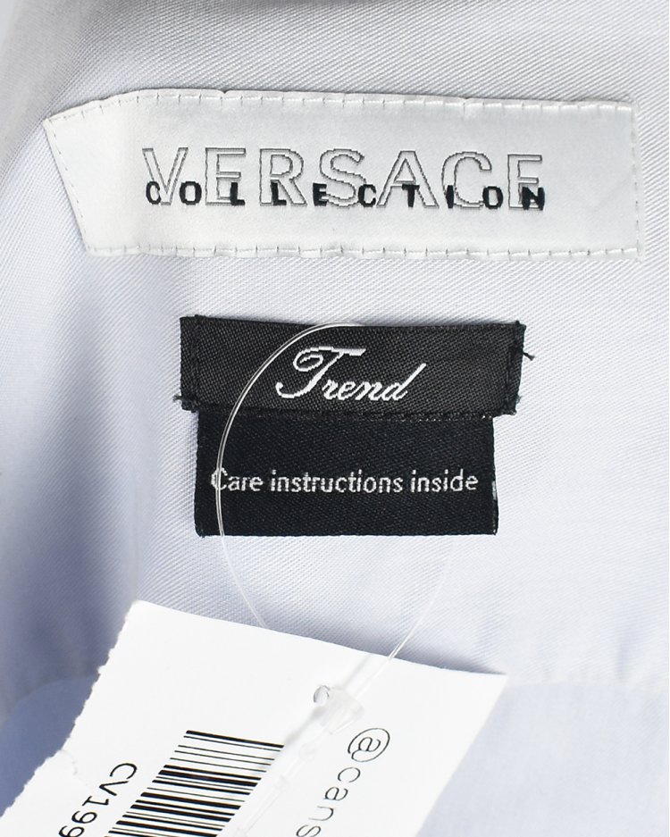 Camisa Versace Original Algodão Azul Claro Masculina
