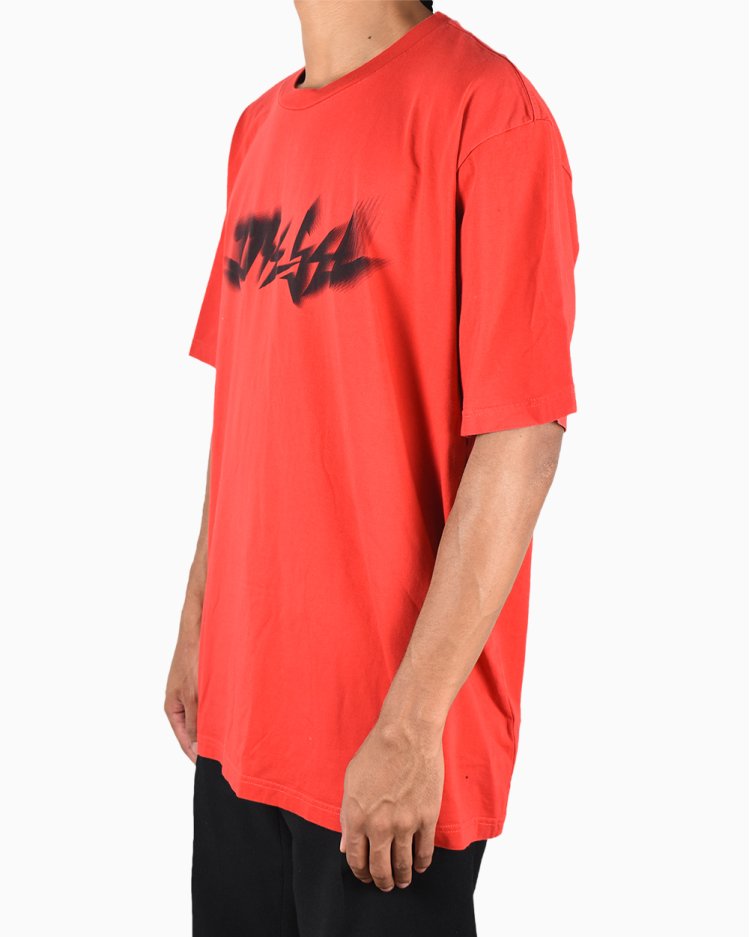 Camiseta Diesel Original Graffite Logo Vermelha Feminina