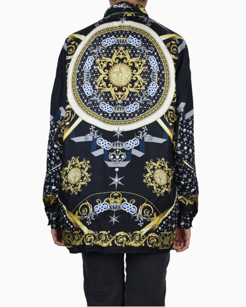 Camisa Versace Original Seda Estampa Barroca Preta Feminina