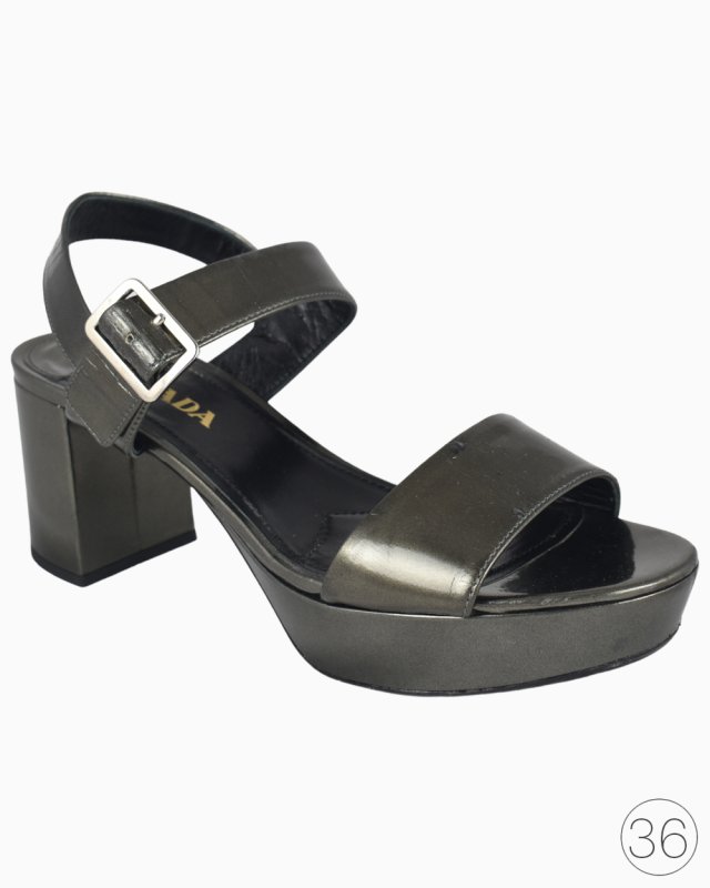 Sandália Prada Original Platform Verniz Verde Musgo Feminina