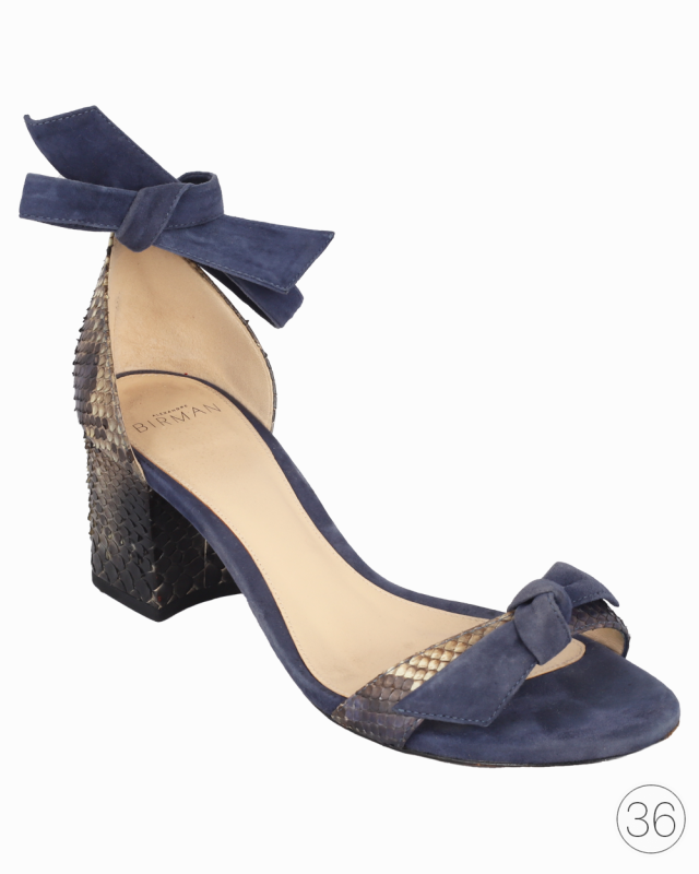 Sandália Alexandre Birman Original Camurça Python Azul Naval Feminina