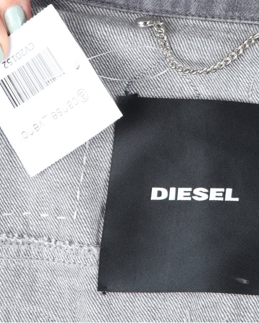 Jaqueta Diesel Original Patches Jeans Cinza Feminina