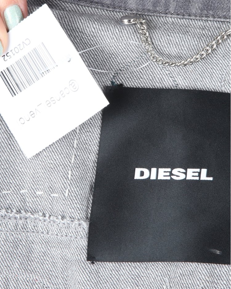 Jaqueta Diesel Original Patches Jeans Cinza Feminina