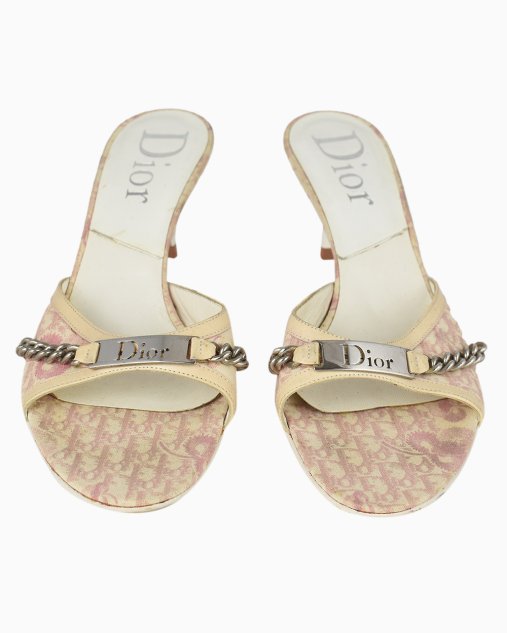 Mule Dior Original Diorissimo Rosa Feminino