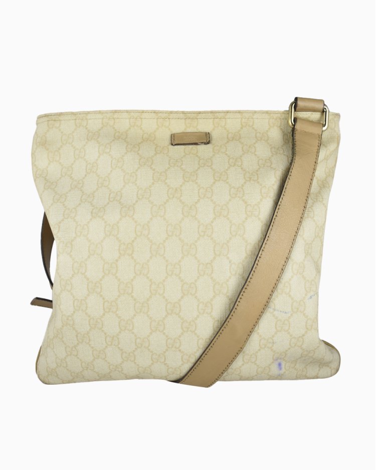 Bolsa Gucci Guccissima Original Messenger Creme Feminina