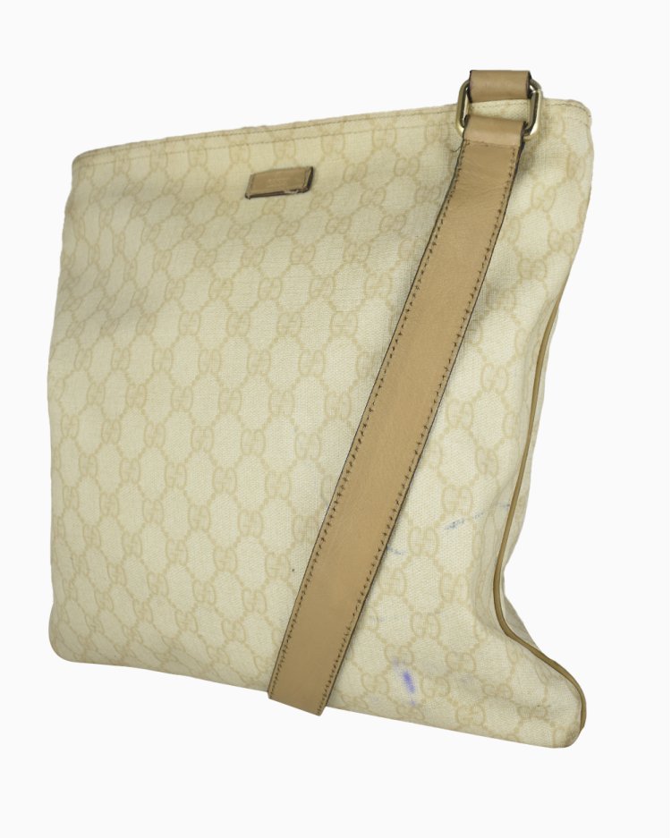 Bolsa Gucci Guccissima Original Messenger Creme Feminina