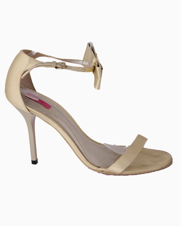 Sandália Zeferino Original Satin Bow Dourada Feminina