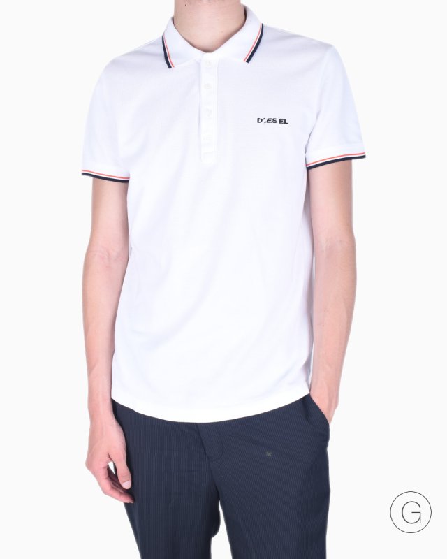Camisa Polo Diesel Original Logo Branca Masculina