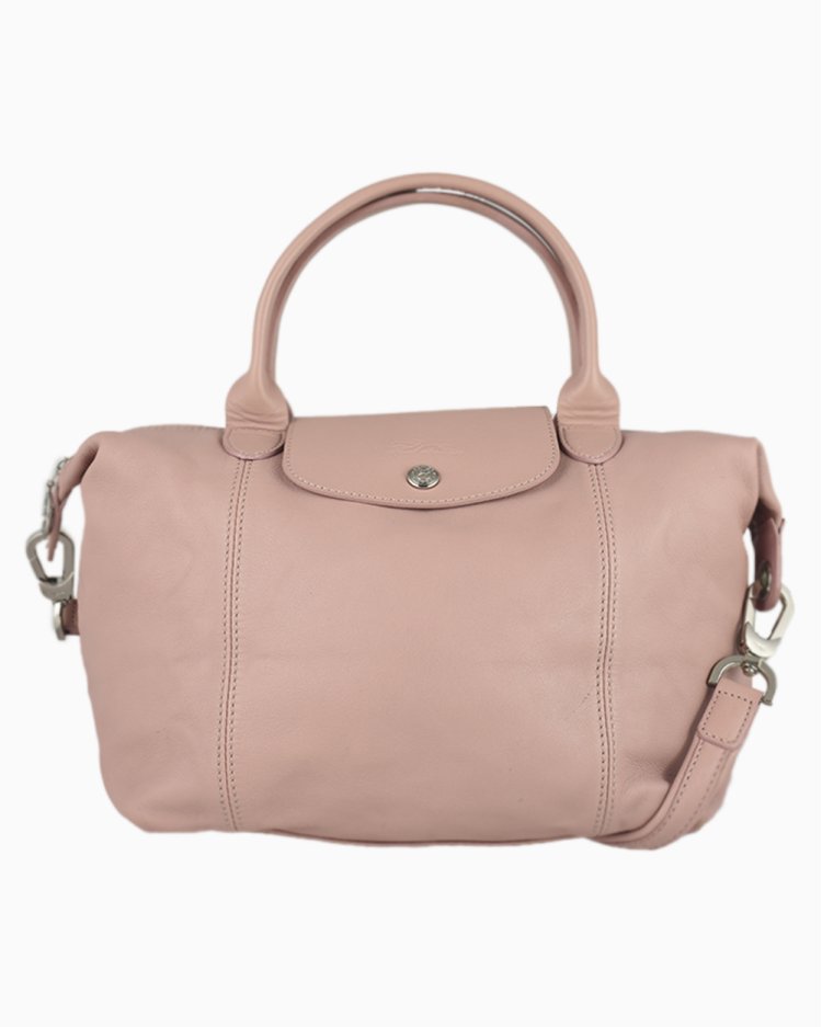 Bolsa Longchamp Original Le Pliage Cuir Couro Rosa Feminina