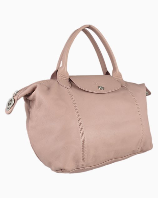 Bolsa Longchamp Original Le Pliage Cuir Couro Rosa Feminina