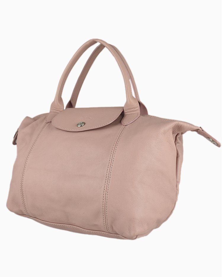 Bolsa Longchamp Original Le Pliage Cuir Couro Rosa Feminina