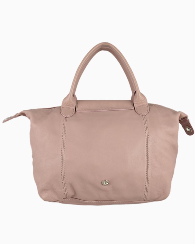 Bolsa Longchamp Original Le Pliage Cuir Couro Rosa Feminina